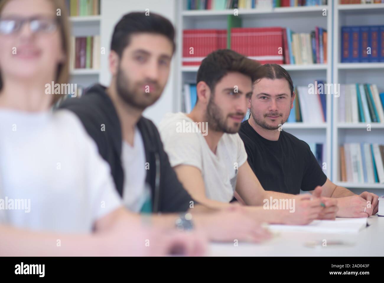 group of students study together in classroom Stock Photo - Alamy