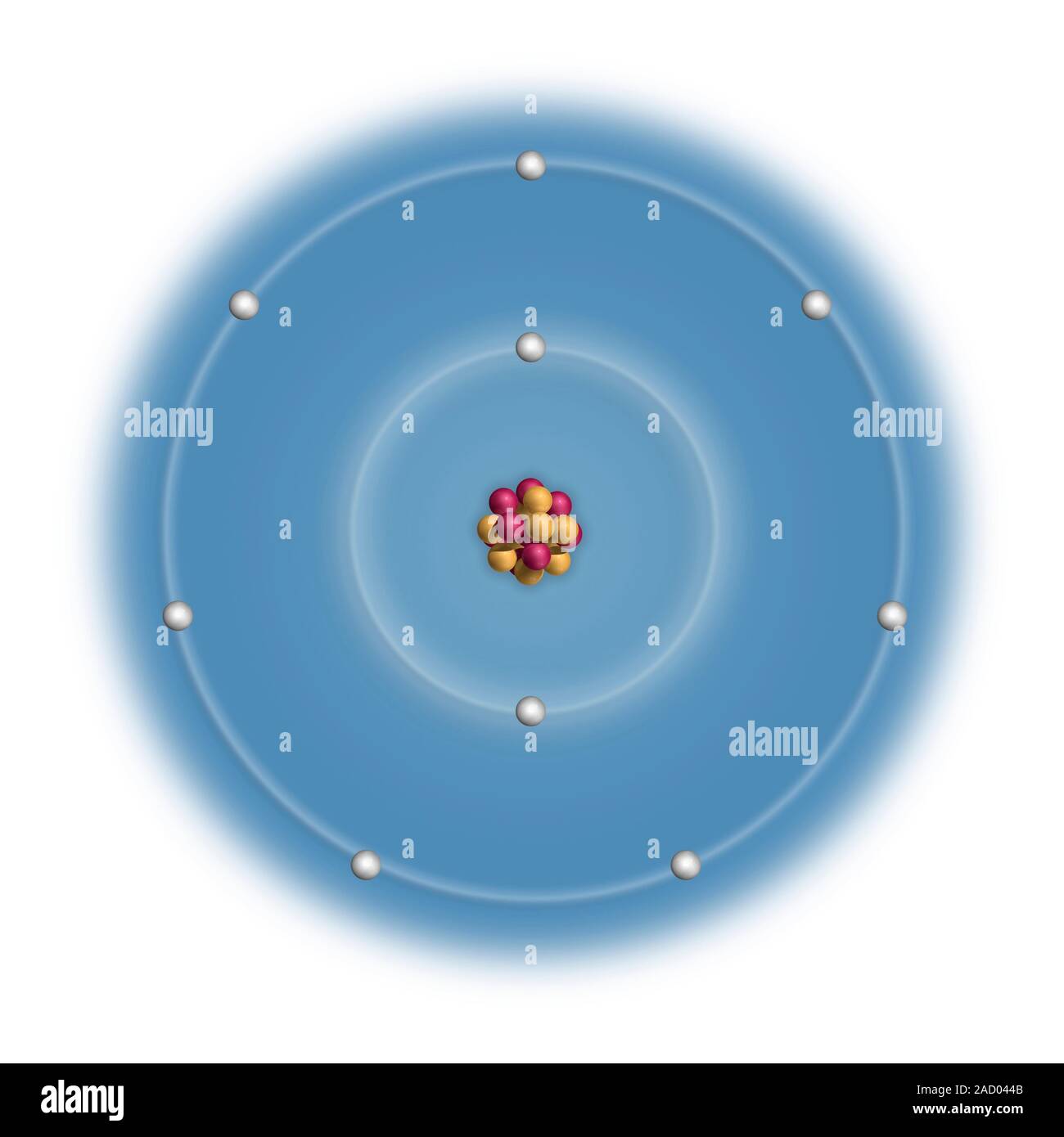 Fluorine F Diagram Showing The Nuclear Composition And Electron Configuration Of An Atom Of