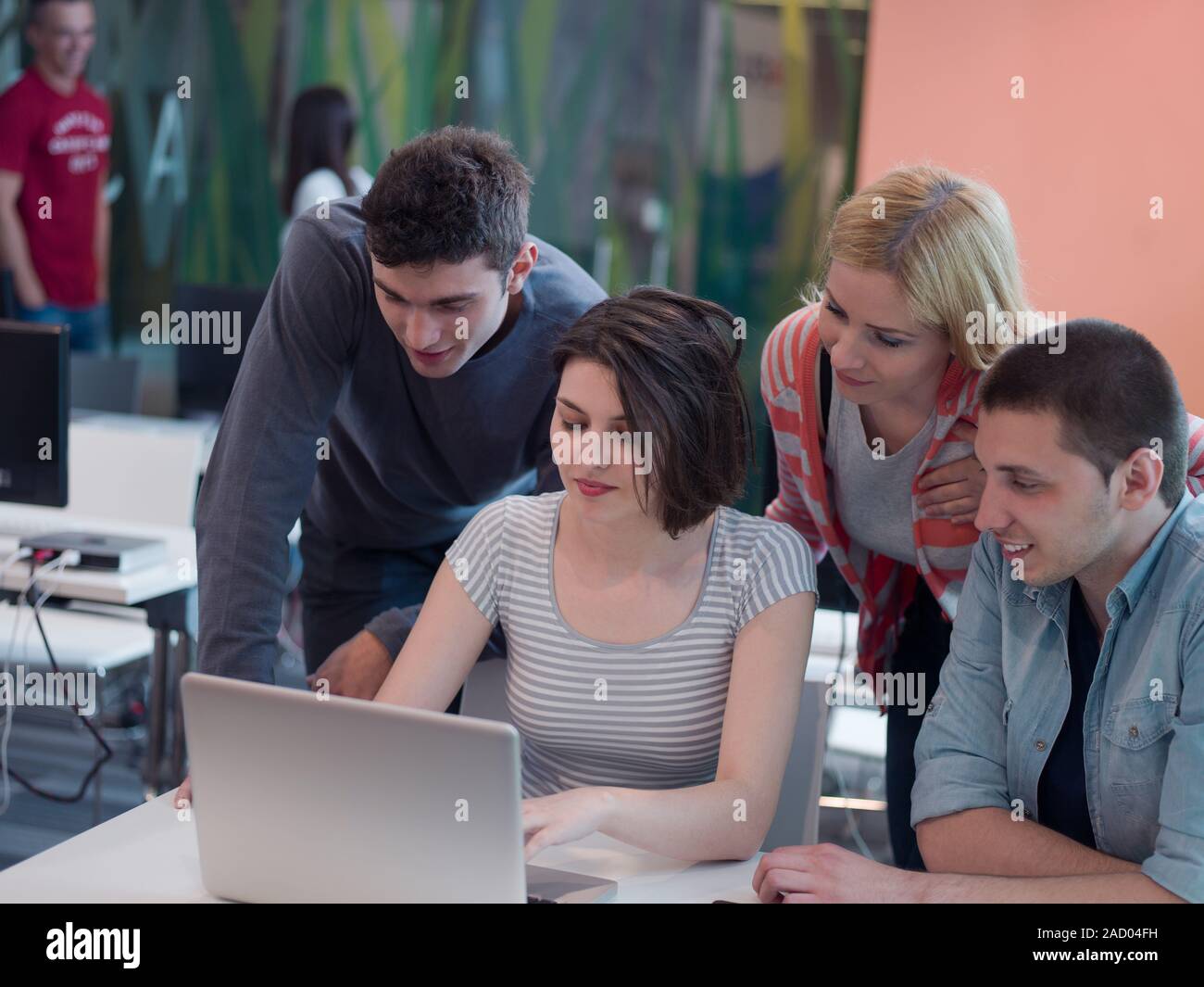 group of students study together in classroom Stock Photo - Alamy