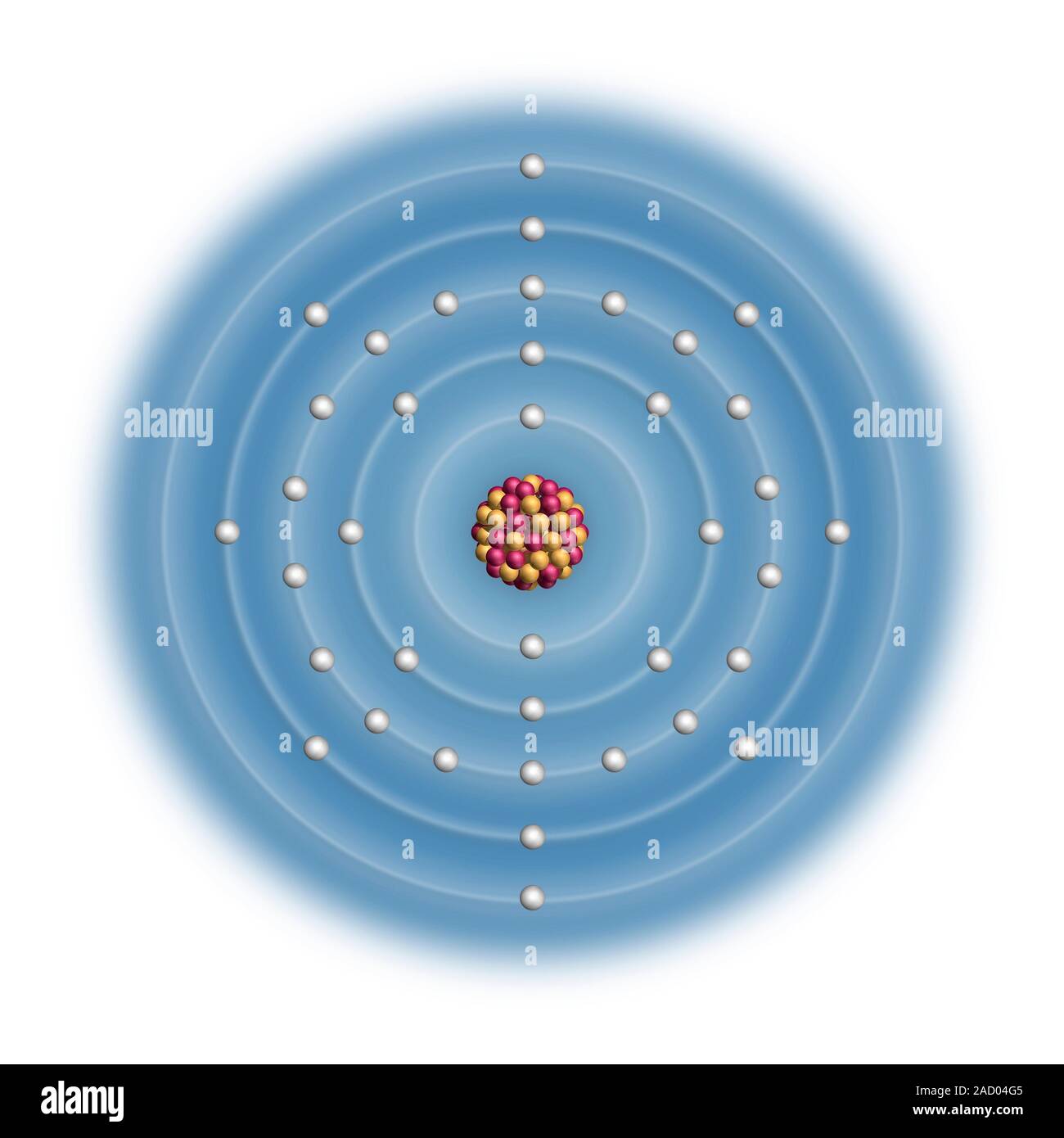 Strontium Sr Diagram Of The Nuclear Composition And Electron Configuration Of An Atom Of