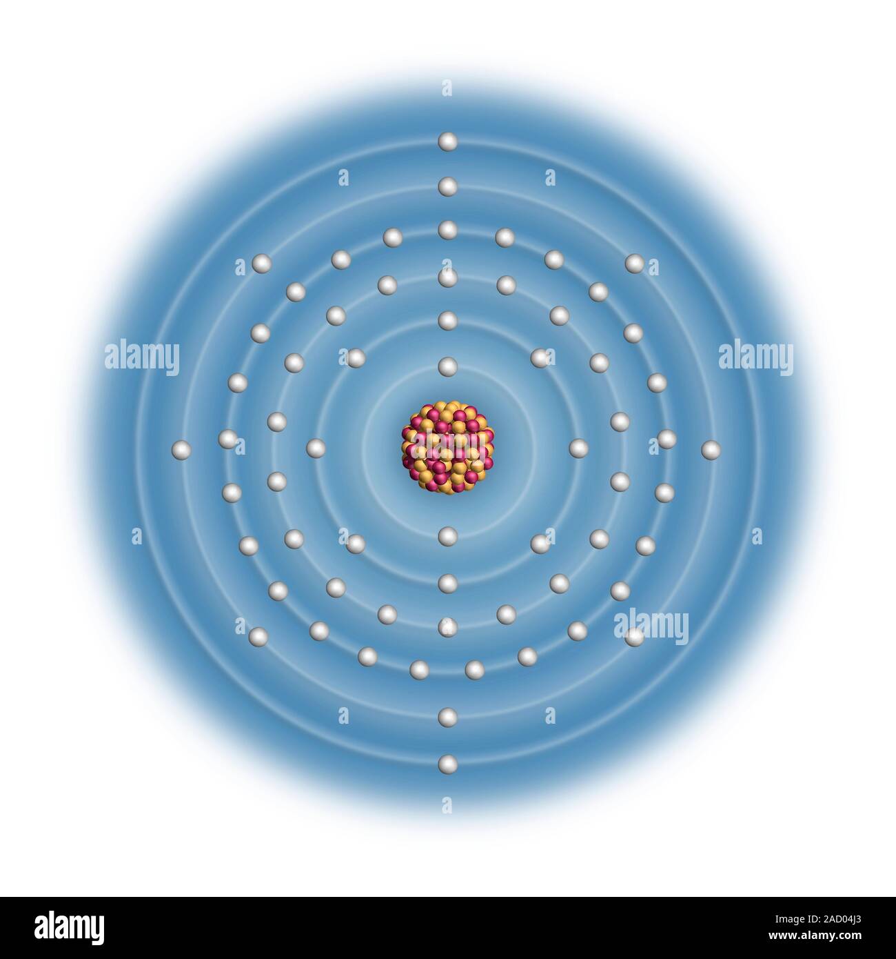Europium (Eu). Diagram of the nuclear composition and electron ...