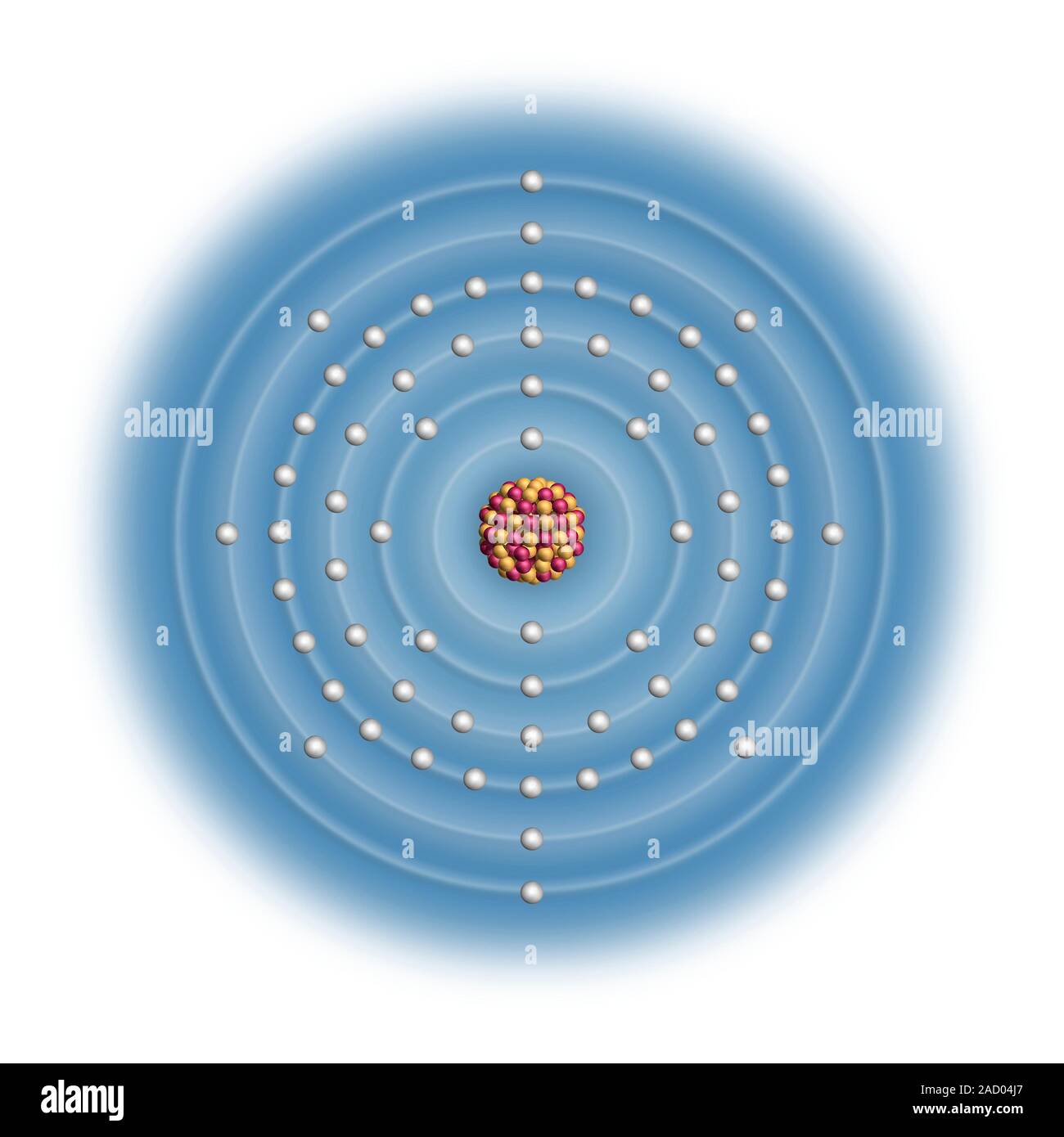 Dysprosium (Dy). Diagram of the nuclear composition and electron ...