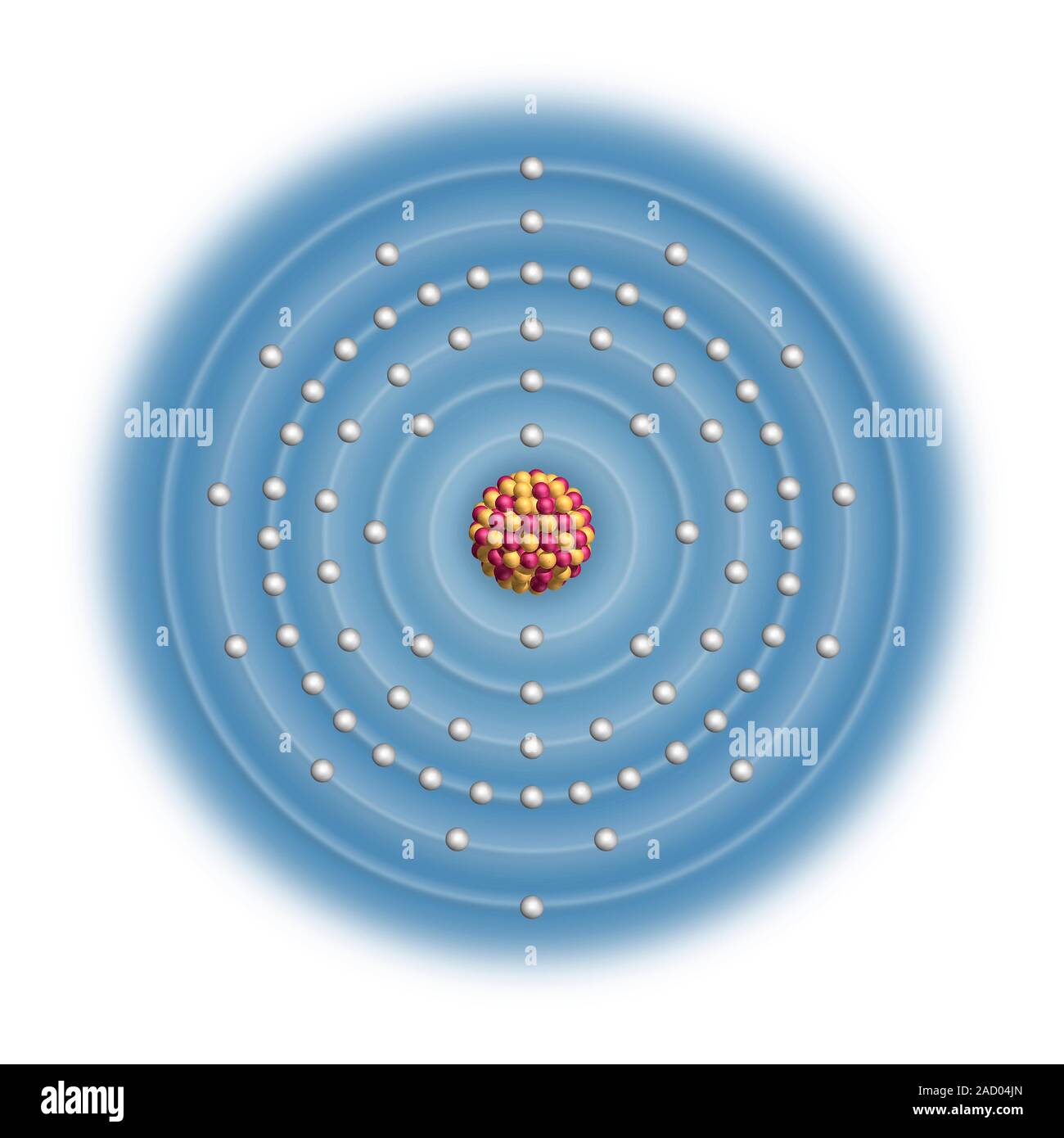Rhenium (Re). Diagram of the nuclear composition and electron ...