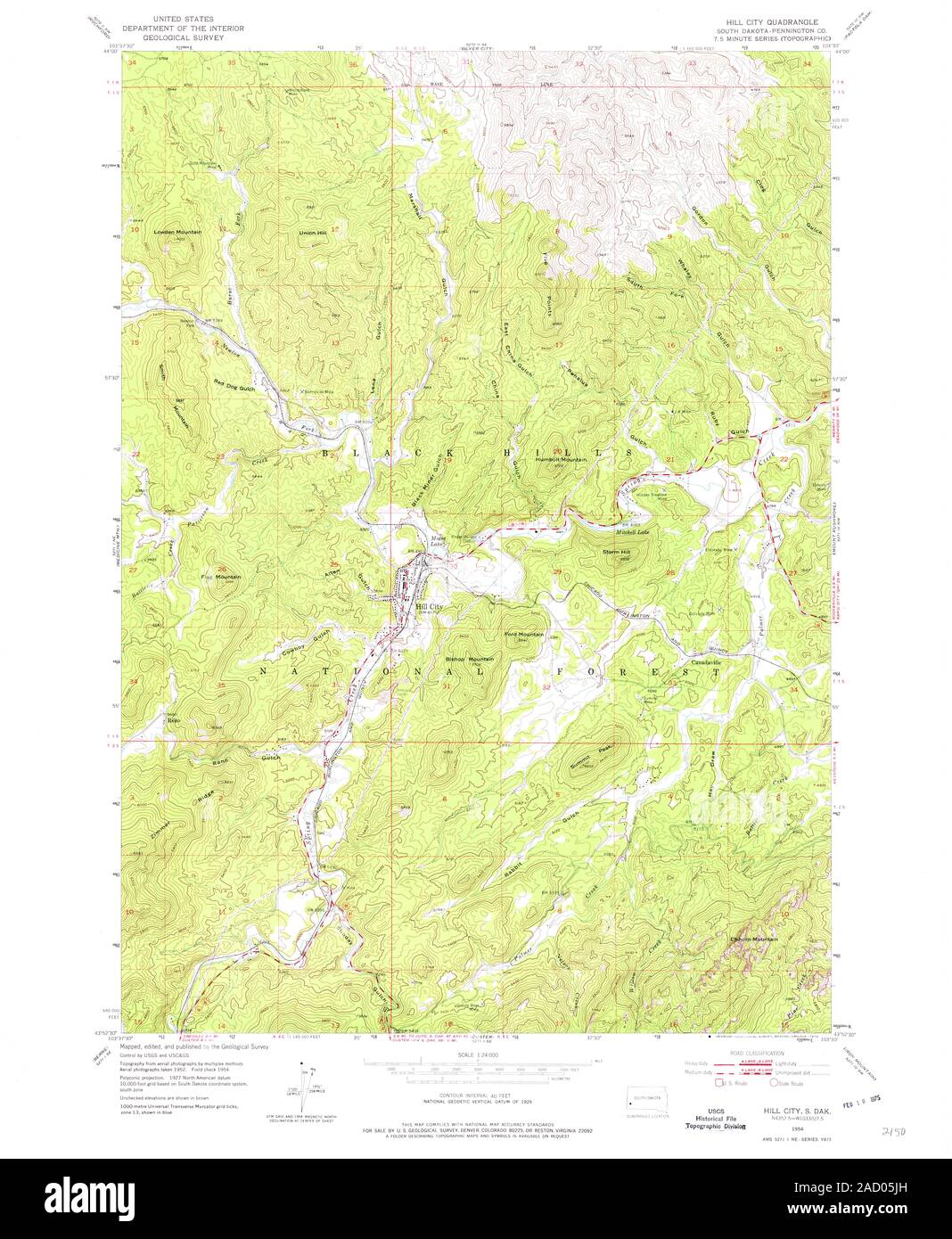 Map of hill city south dakota hi-res stock photography and images - Alamy