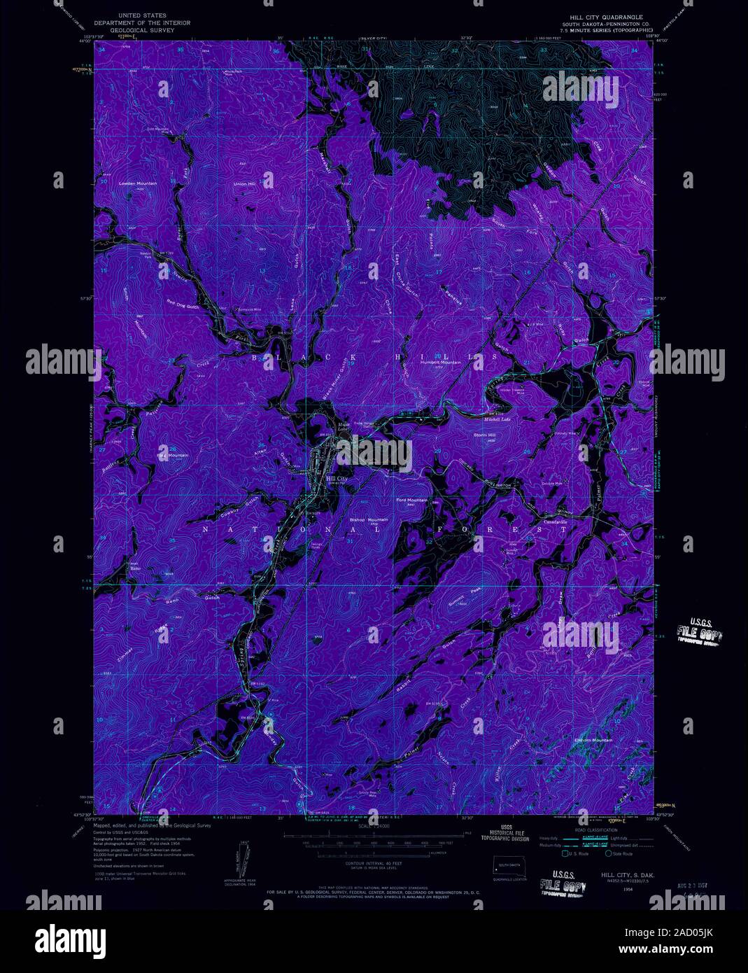 Map of hill city south dakota hi-res stock photography and images - Alamy