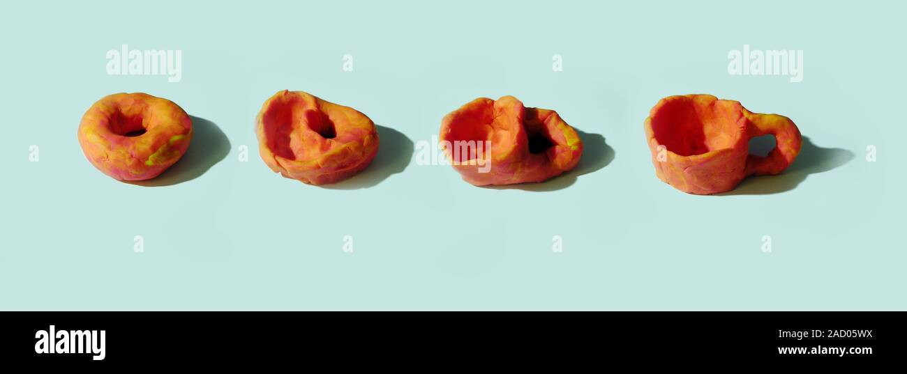 Teacup topology, conceptual image. Topology is the mathematical study ...