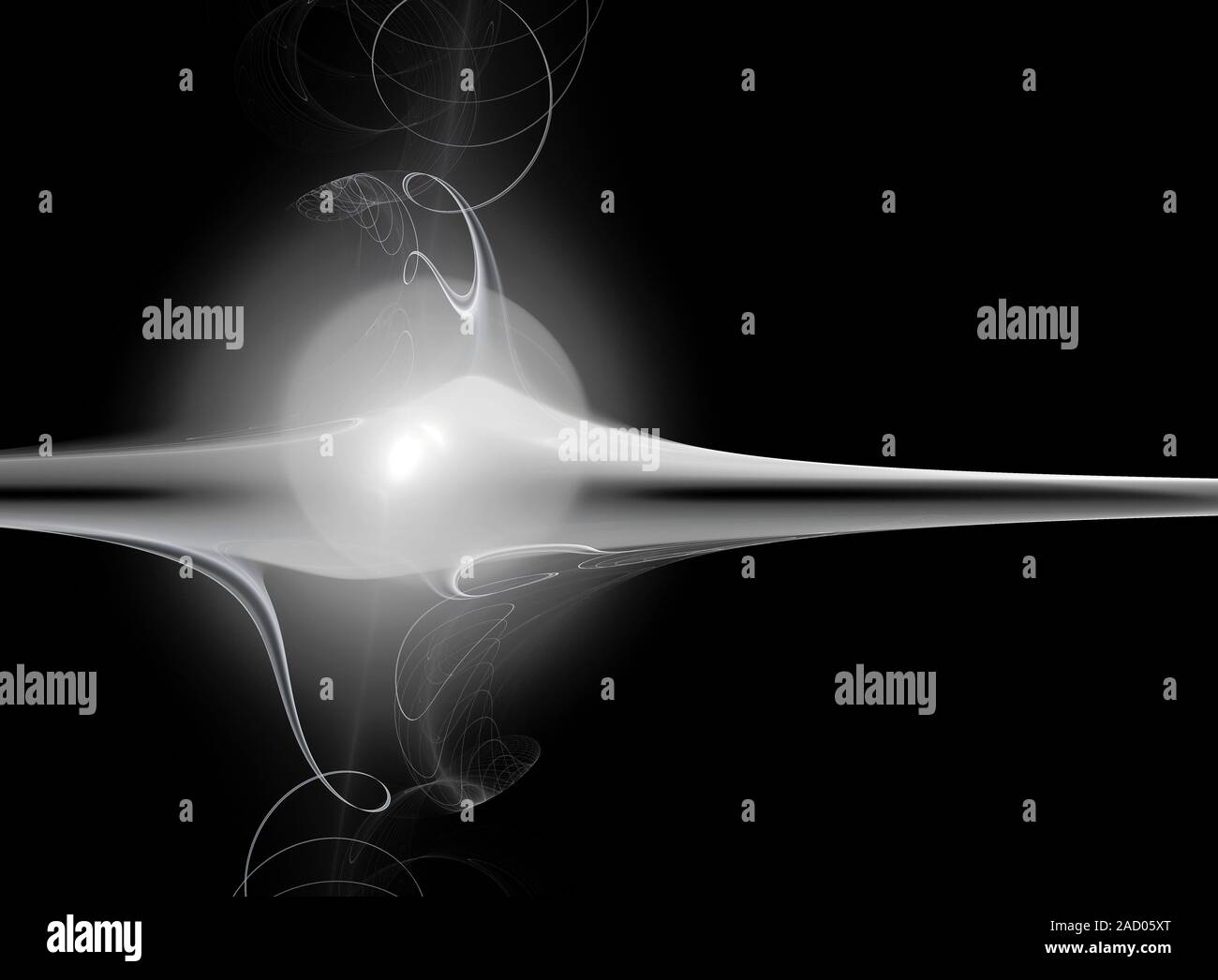 Particle collision, conceptual image. Computer illustration of ...