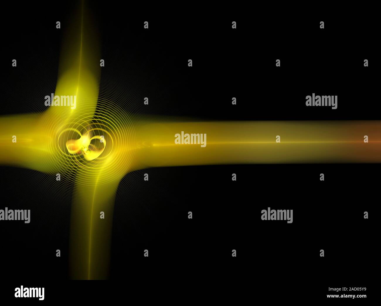 Particle collision, conceptual image. Computer illustration of ...