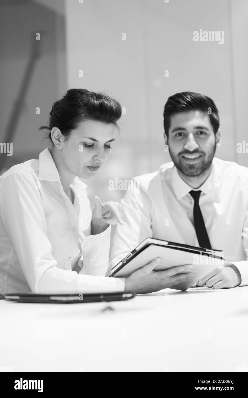 Business couple work laptop Black and White Stock Photos & Images - Alamy