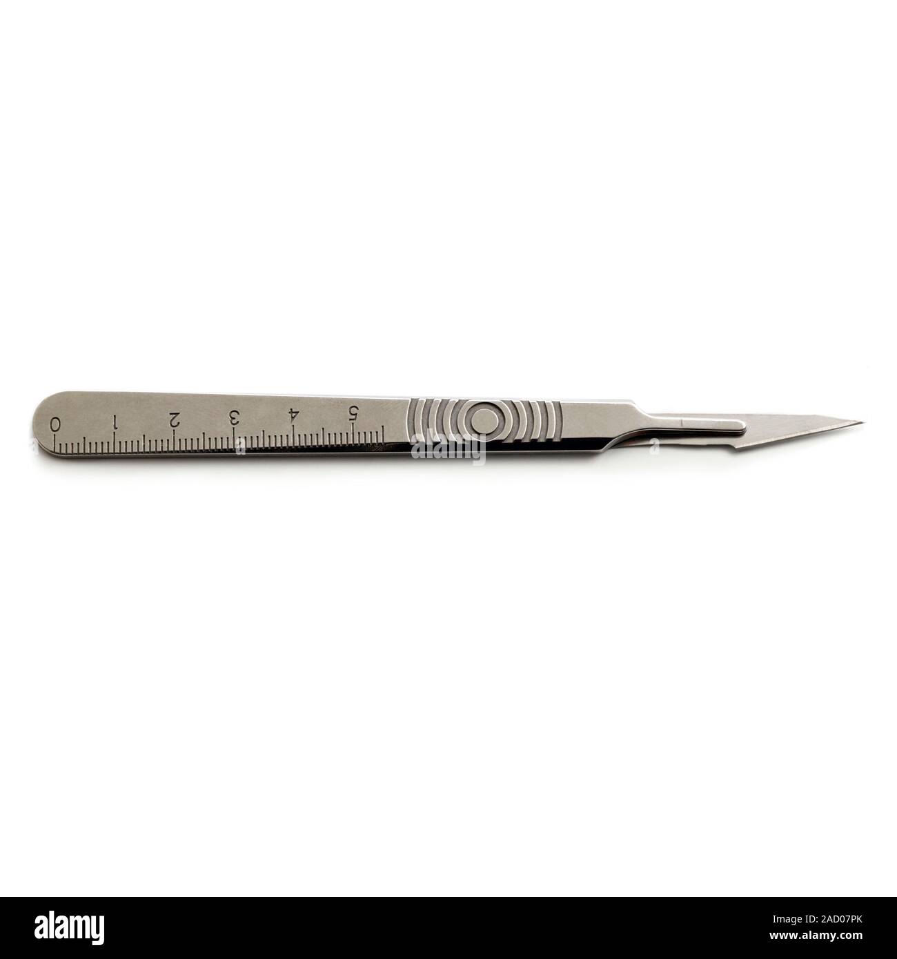 Surgical scalpel. This scalpel is used for cutting tissues during ...