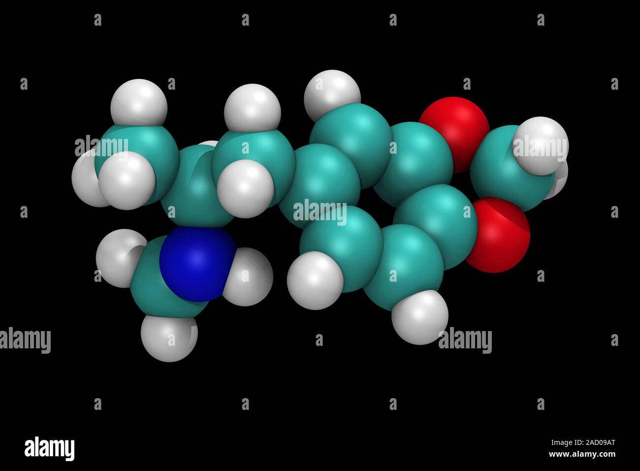 MDMA molecule. Computer model of a molecule of MDMA, or Ecstasy ...
