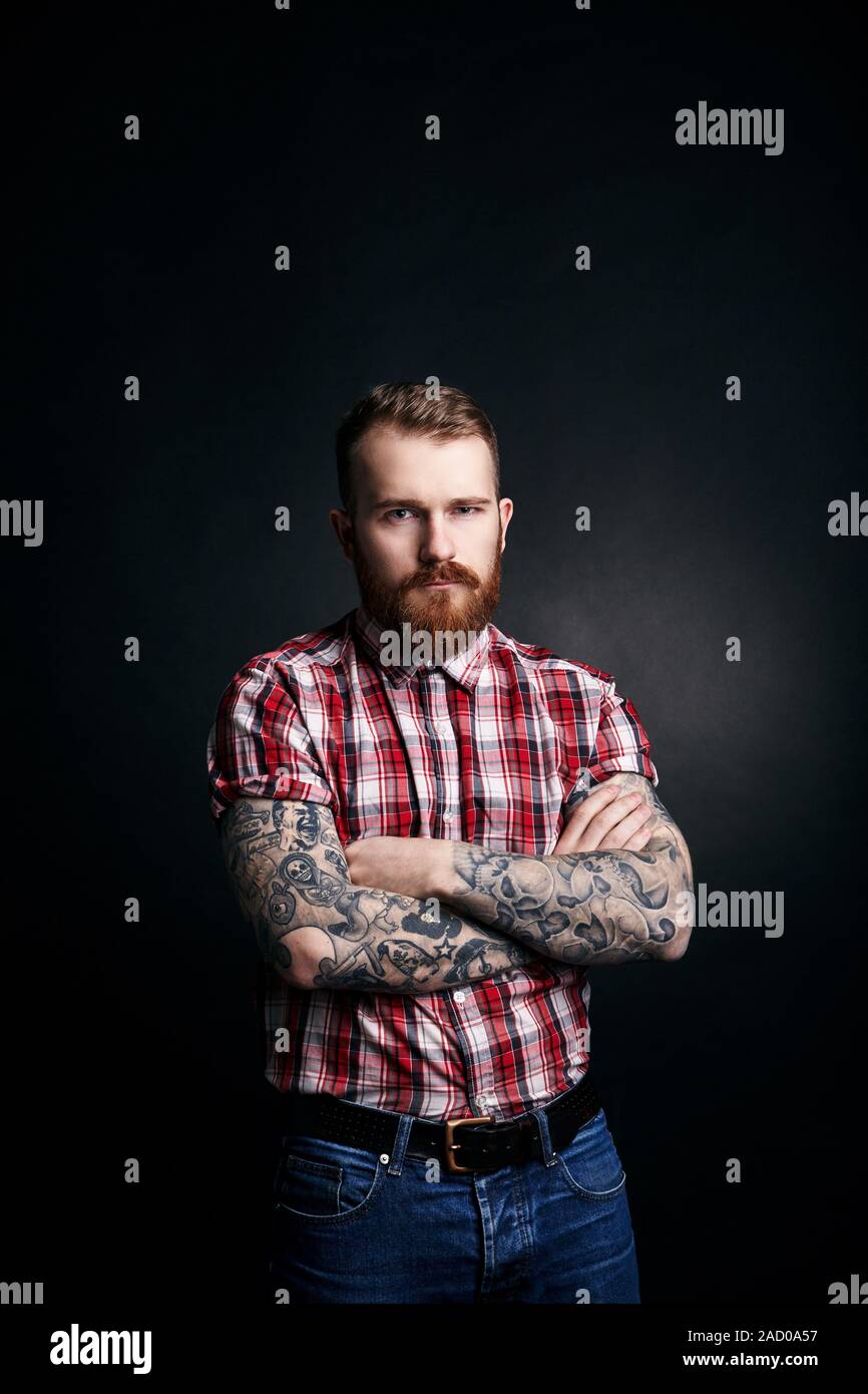 Stylish attractive dark haired bearded hi-res stock photography and ...