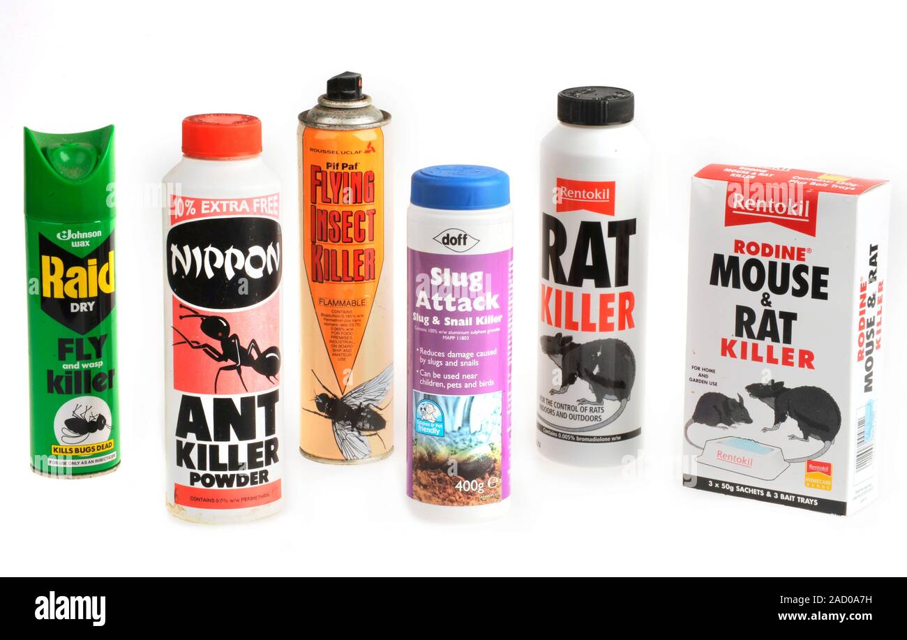 Domestic pesticides. Selection of products used to kill and control ...