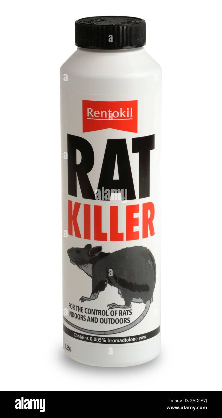 Rat poison. Bottle containing rat poison Stock Photo - Alamy