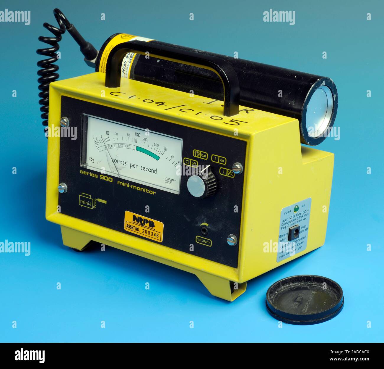 Radiation detector. Portable radiation detector, or Geiger counter. The ...