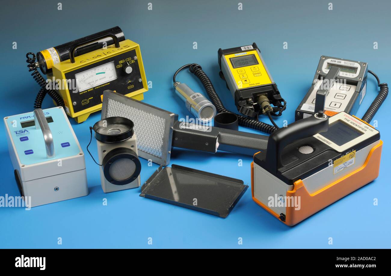 Radiation detectors. Selection of portable radiation detectors, or ...