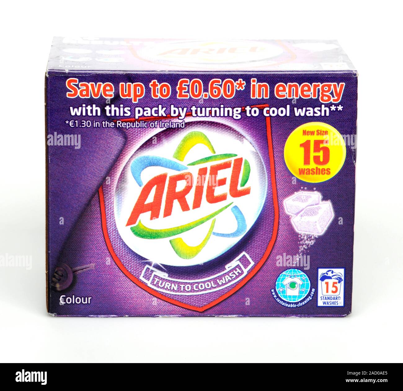 Clothes washing tablets. Box containing tablets of detergent for ...