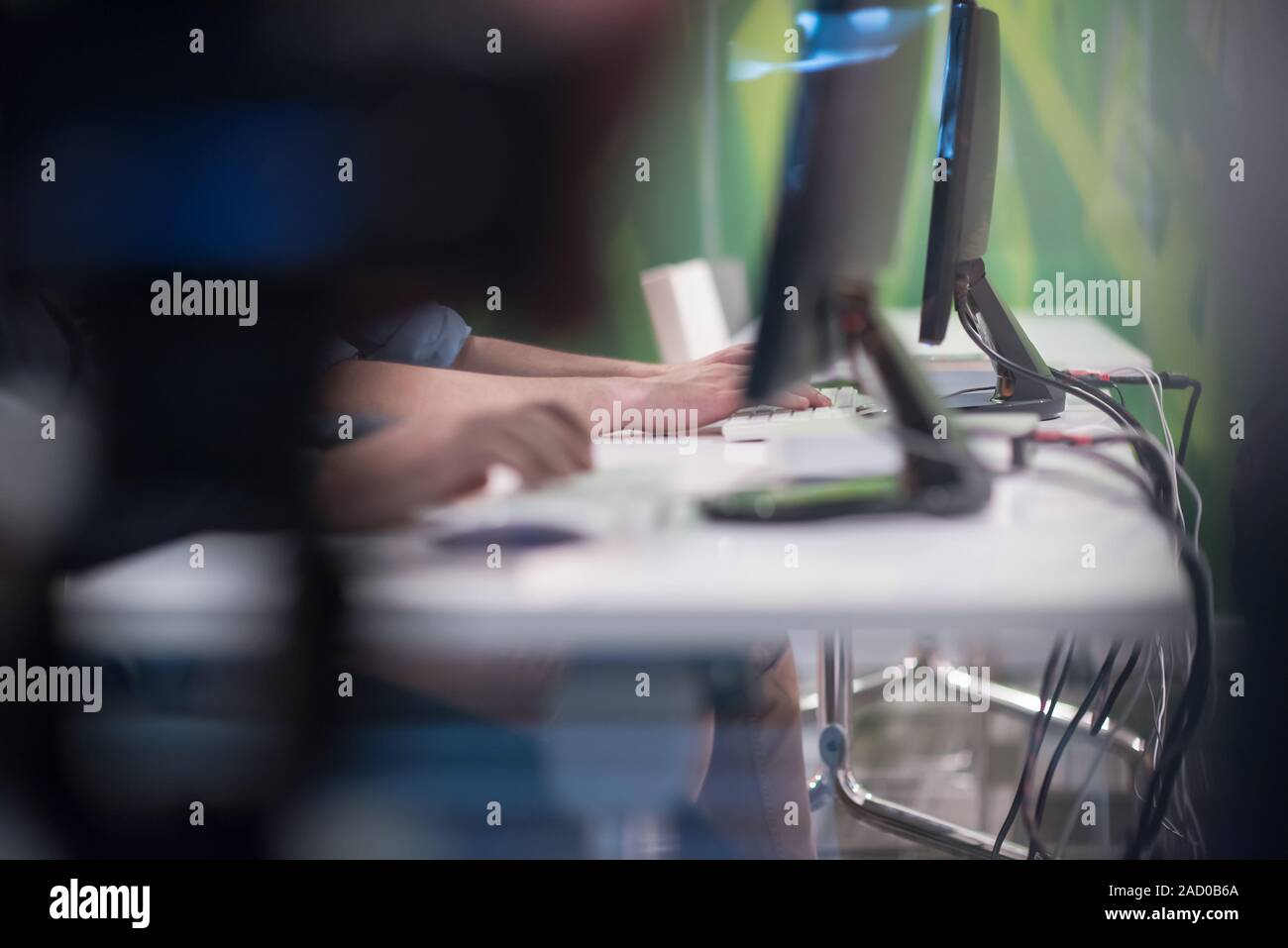 technology students group working in computer lab school classroom Stock Photo - Alamy