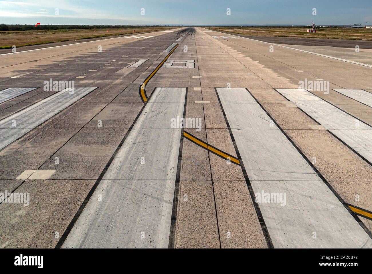 small airport landing strip before take off Stock Photo - Alamy