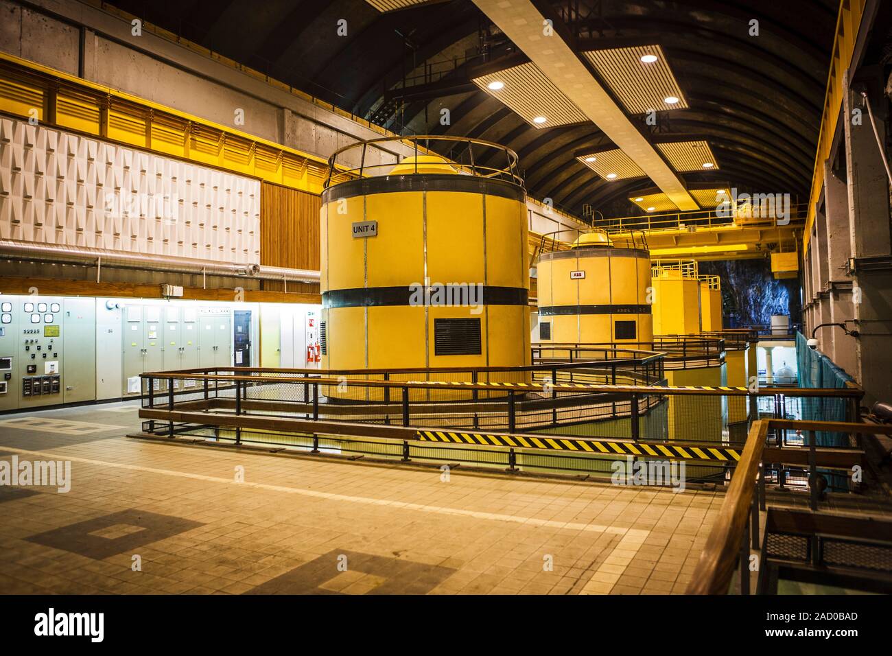 Interior of the machine hall of the Cruachan Power Station, Scotland ...