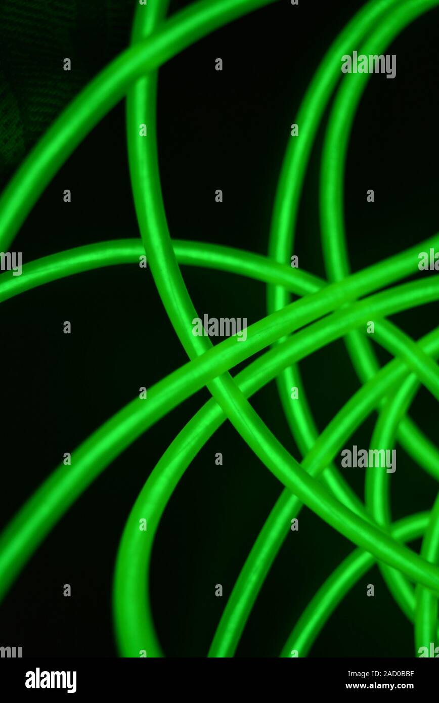 Toxic green luminous electroluminescence wires with different shapes ...