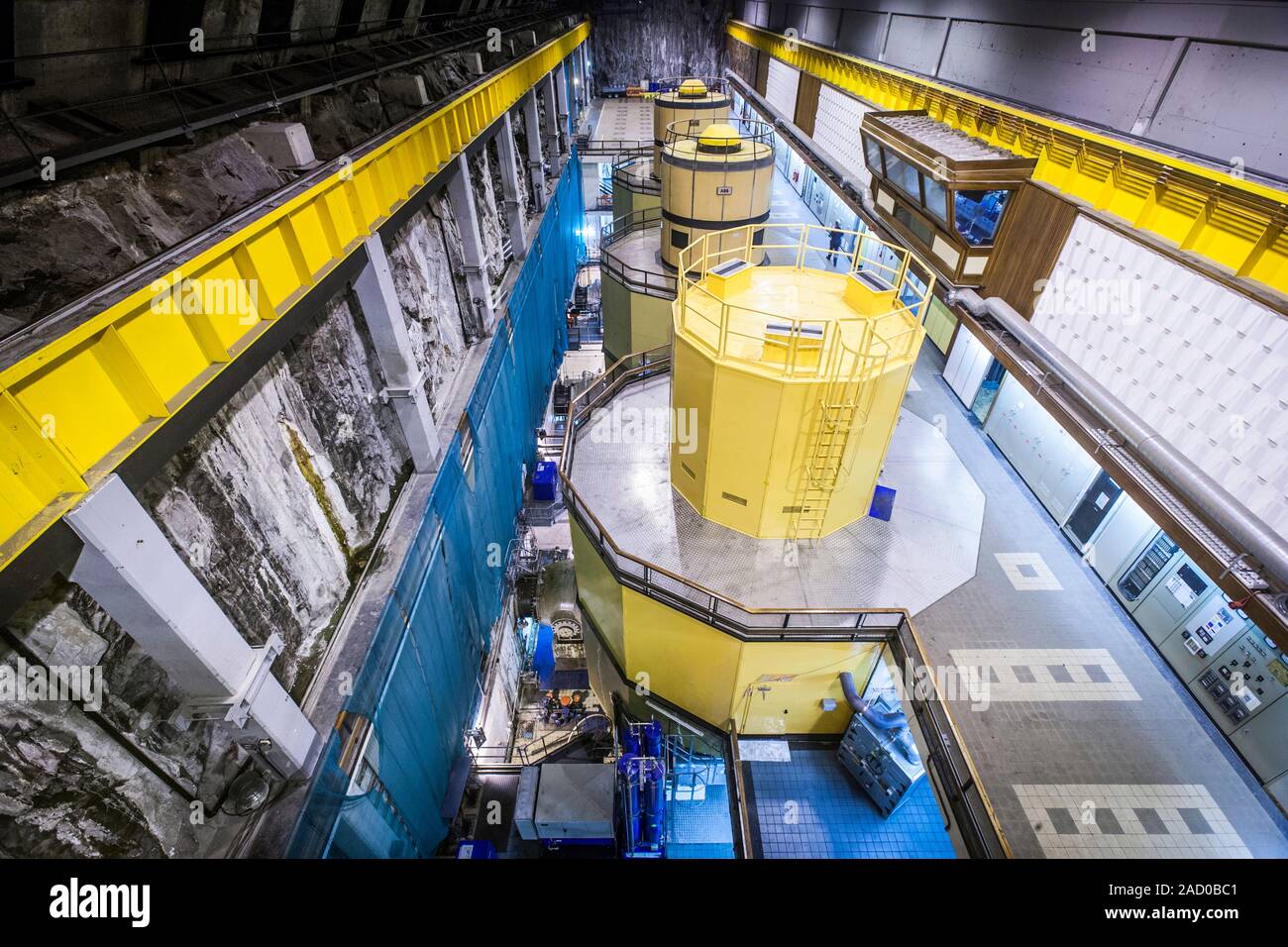 Interior of the machine hall of the Cruachan Power Station, Scotland ...
