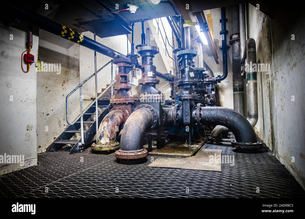 Cruachan Power Station. Turbine water pipes inside the Cruachan Power ...