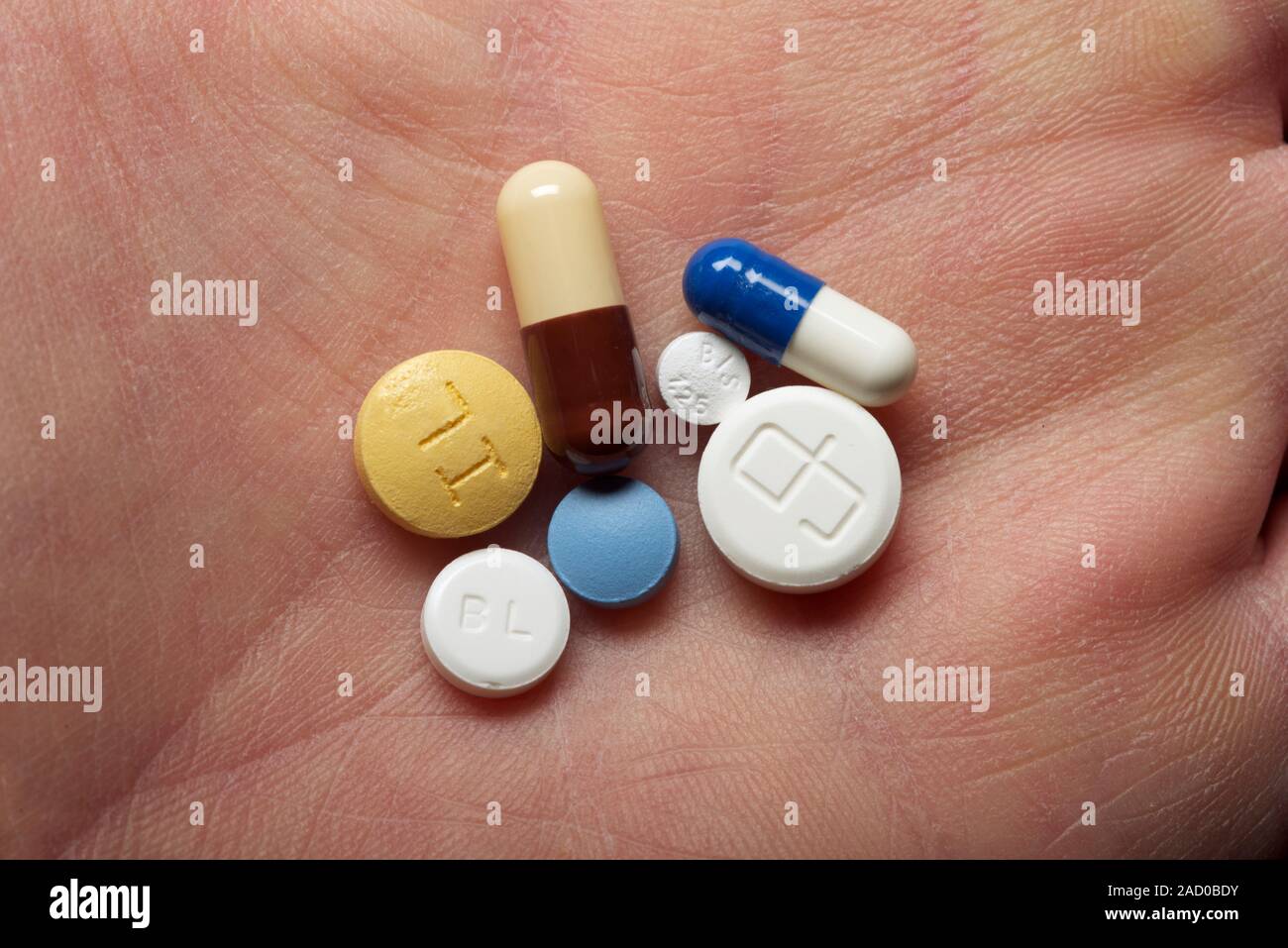 Daily dose of pills to treat for example high blood pressure and heart ...