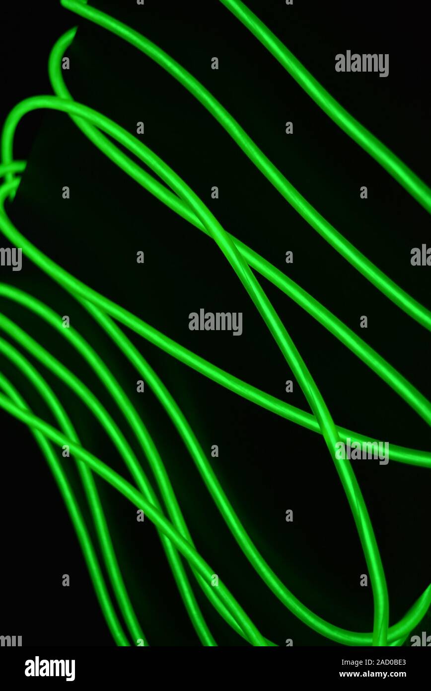 Toxic green luminous electroluminescence wires with different shapes ...