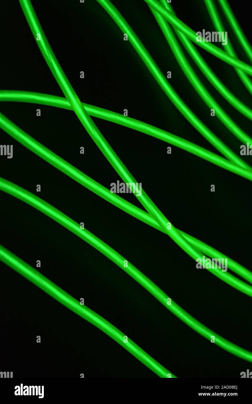 Toxic green luminous electroluminescence wires with different shapes ...