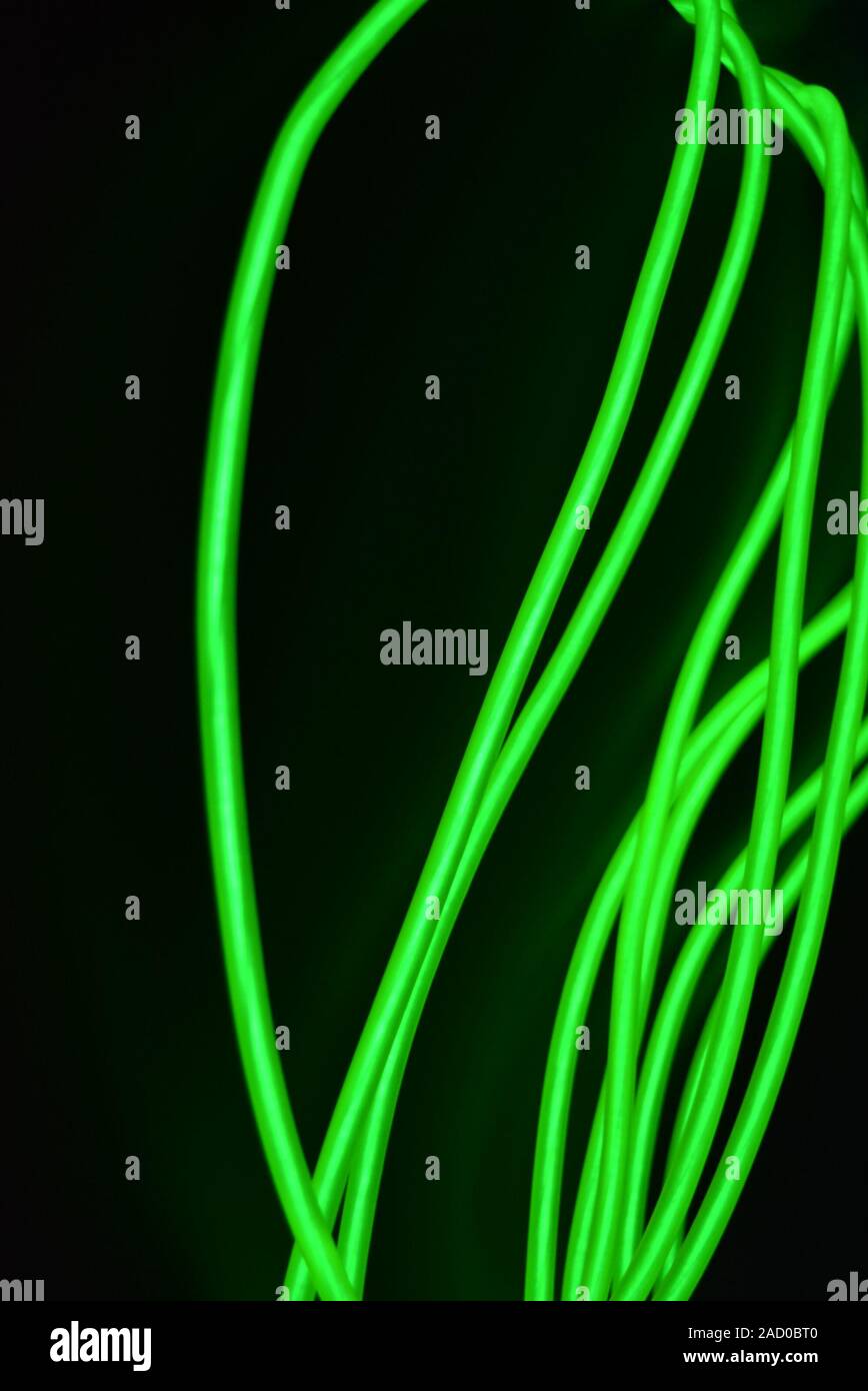 Toxic green luminous electroluminescence wires with different shapes ...