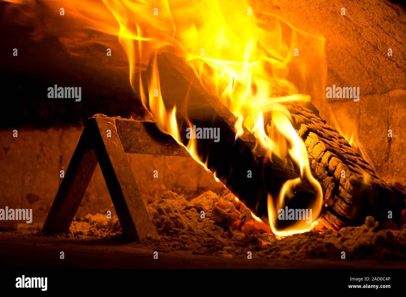 Fire Inside a Pizza Oven in Italy Stock Photo - Alamy