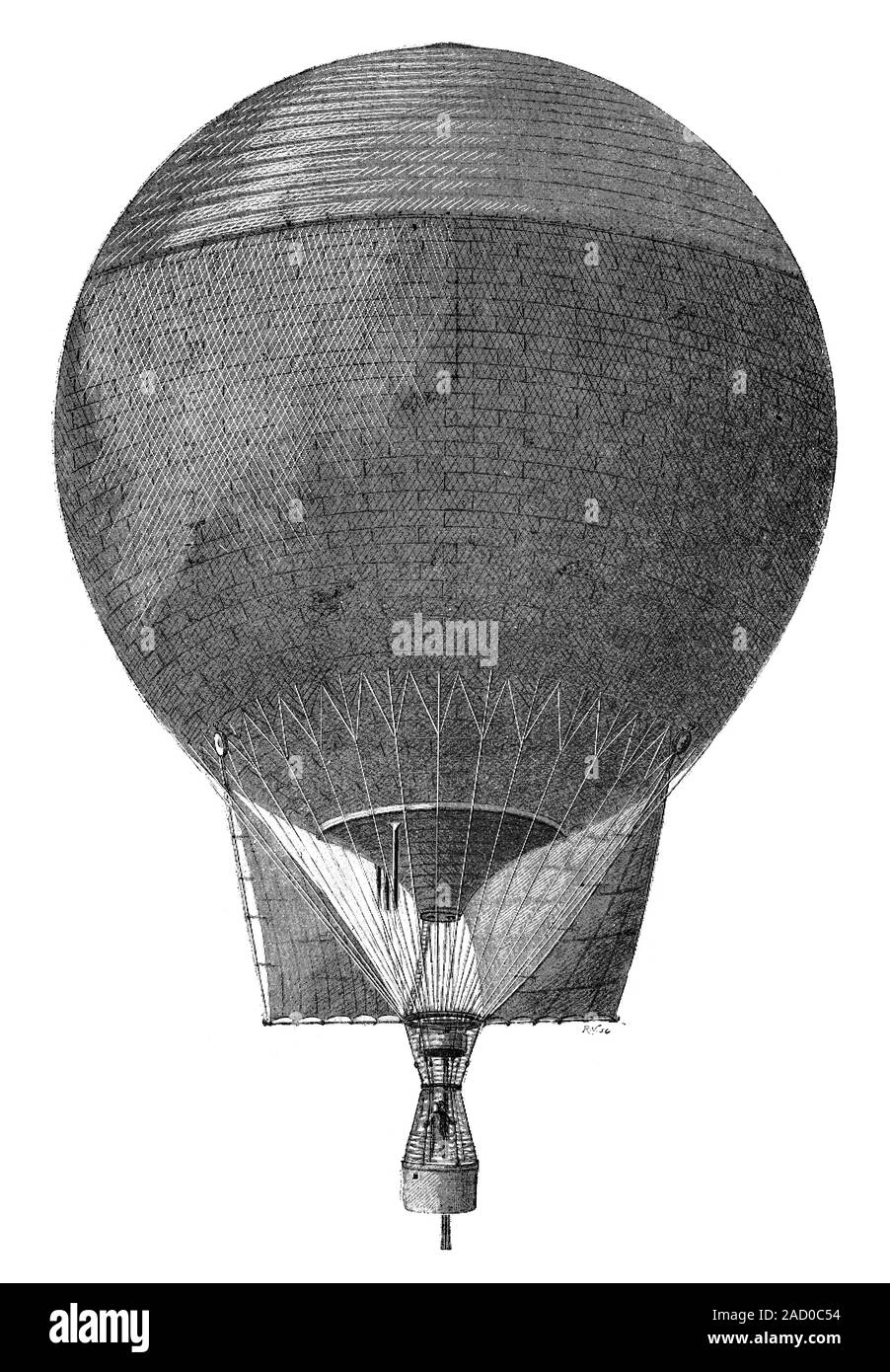 Arctic expedition 'Eagle' balloon. 19th-century illustration of the ...