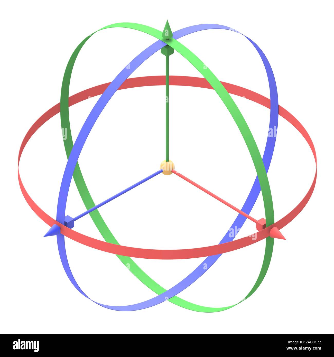 3D axis model, like used in 3D-omputergraphics applications, depicting ...
