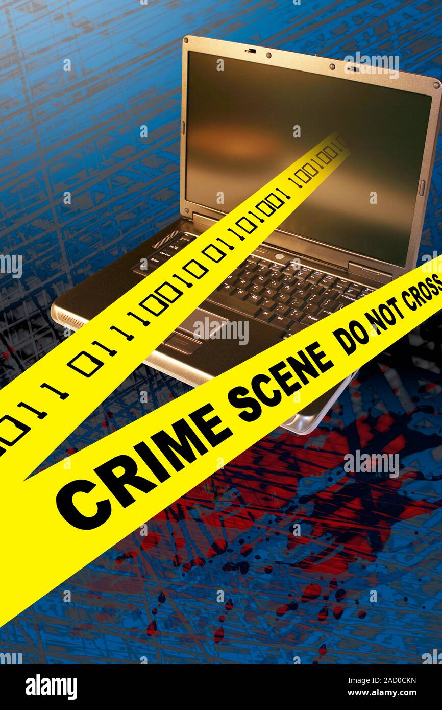 Conceptual illustration of a crime scene in cyberspace Stock Photo - Alamy