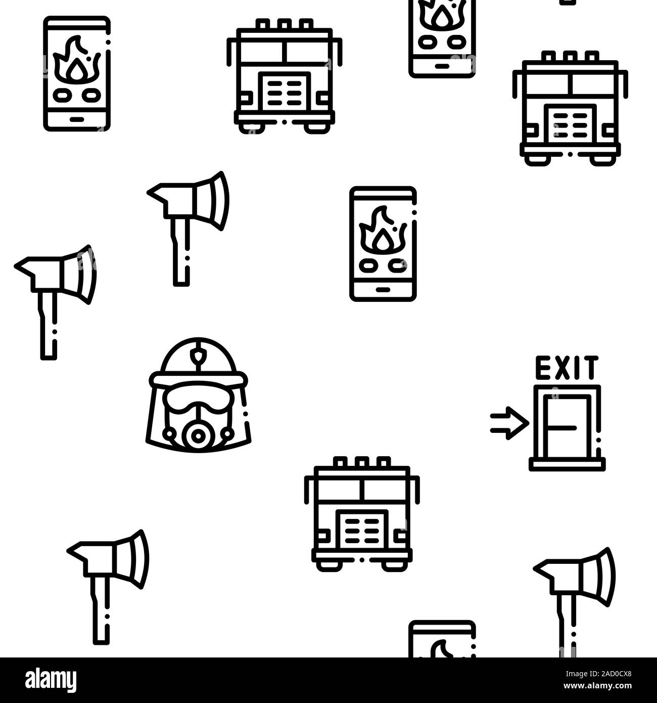 Firefighter Equipment Seamless Pattern Vector Stock Vector Image & Art ...