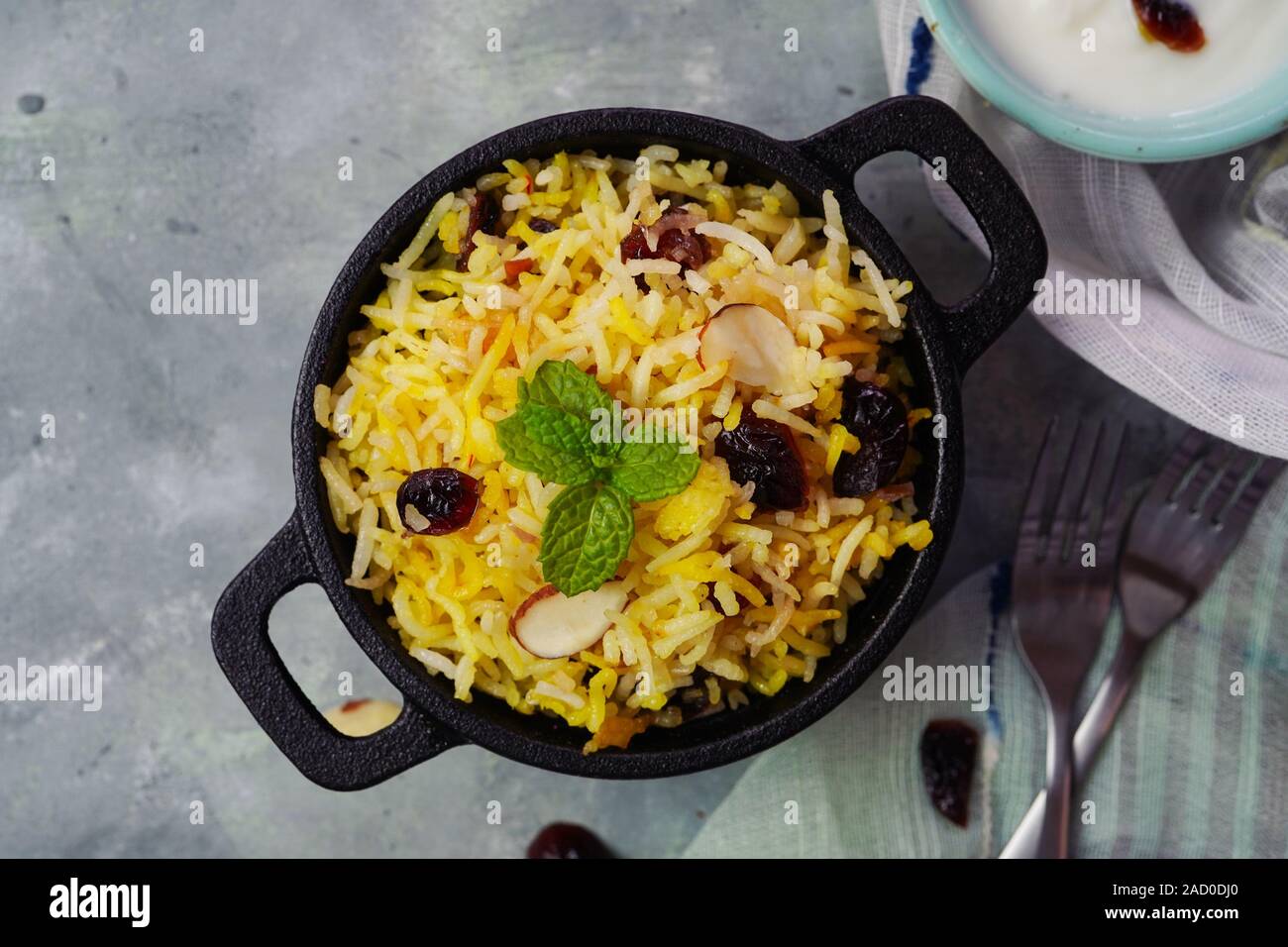 Cranberry Rice Pilaf /Persian Jewled rice Stock Photo - Alamy