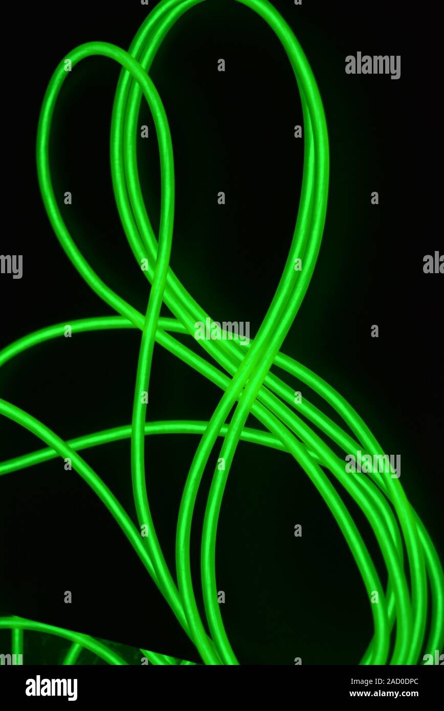 Toxic green luminous electroluminescence wires with different shapes ...