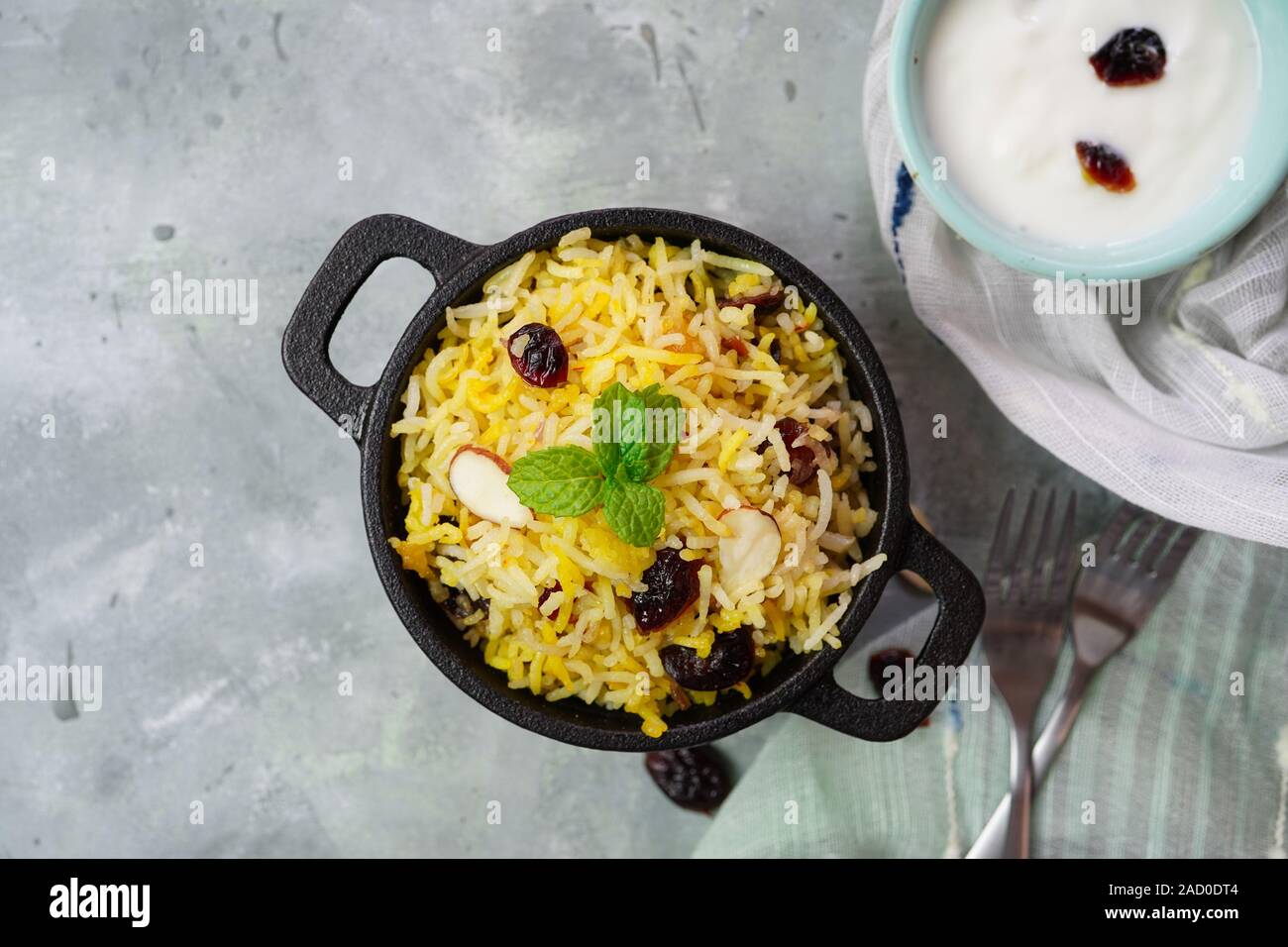 Cranberry Rice Pilaf /Persian Jewled rice Stock Photo - Alamy