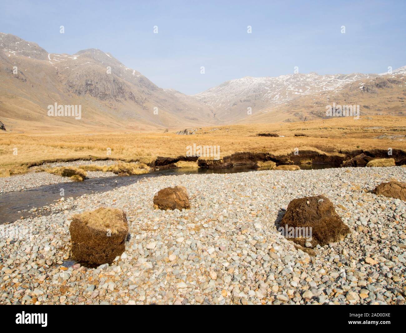Huge chunks of peat eroded from the side of the Upper Esk by extreme ...