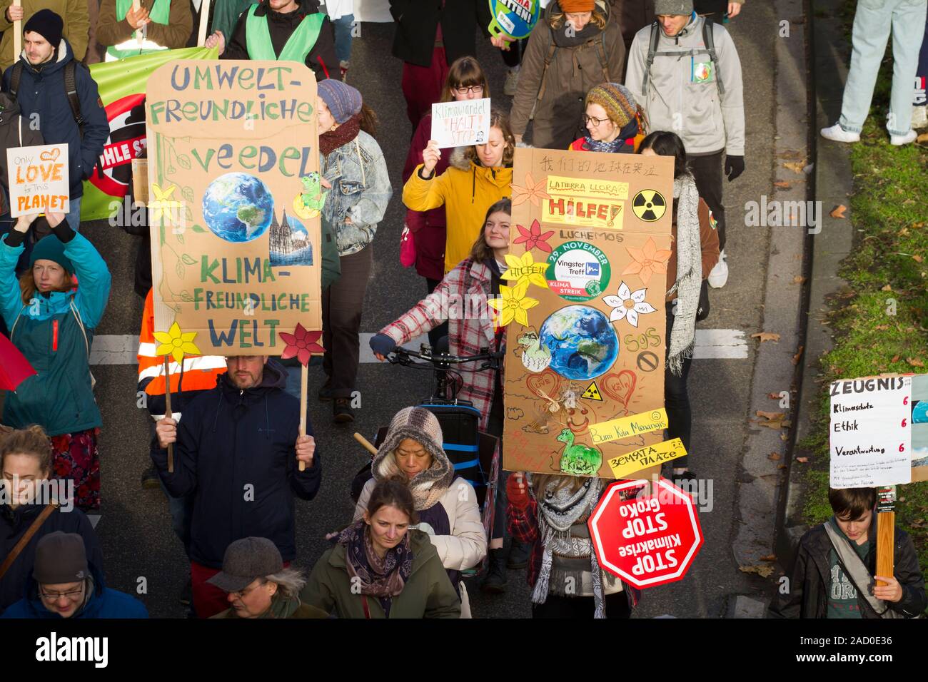 November 29, 2019 - Cologne, Germany. Fridays for Future climate strike ...