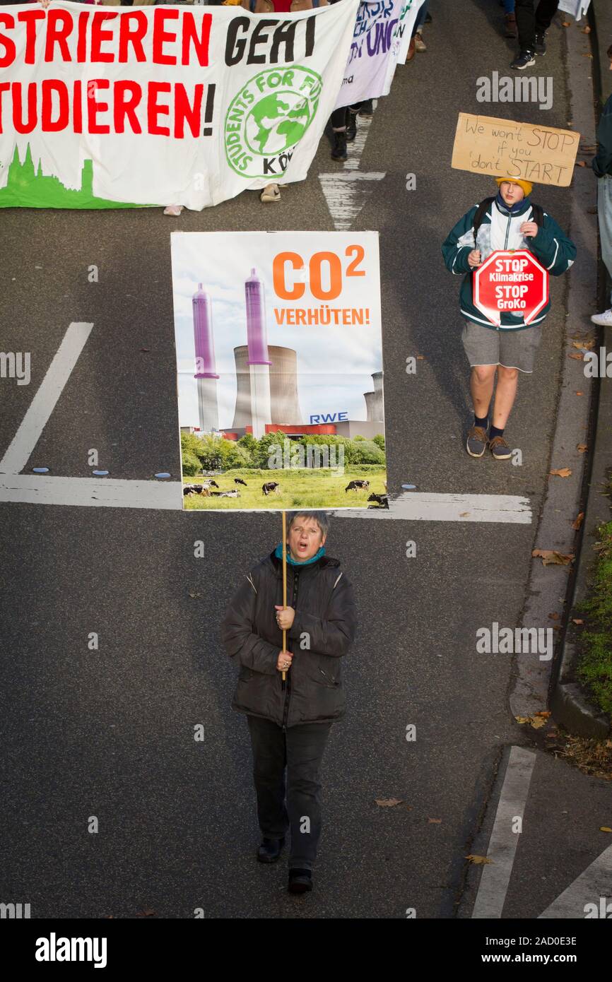 November 29, 2019 - Cologne, Germany. Fridays for Future climate strike ...