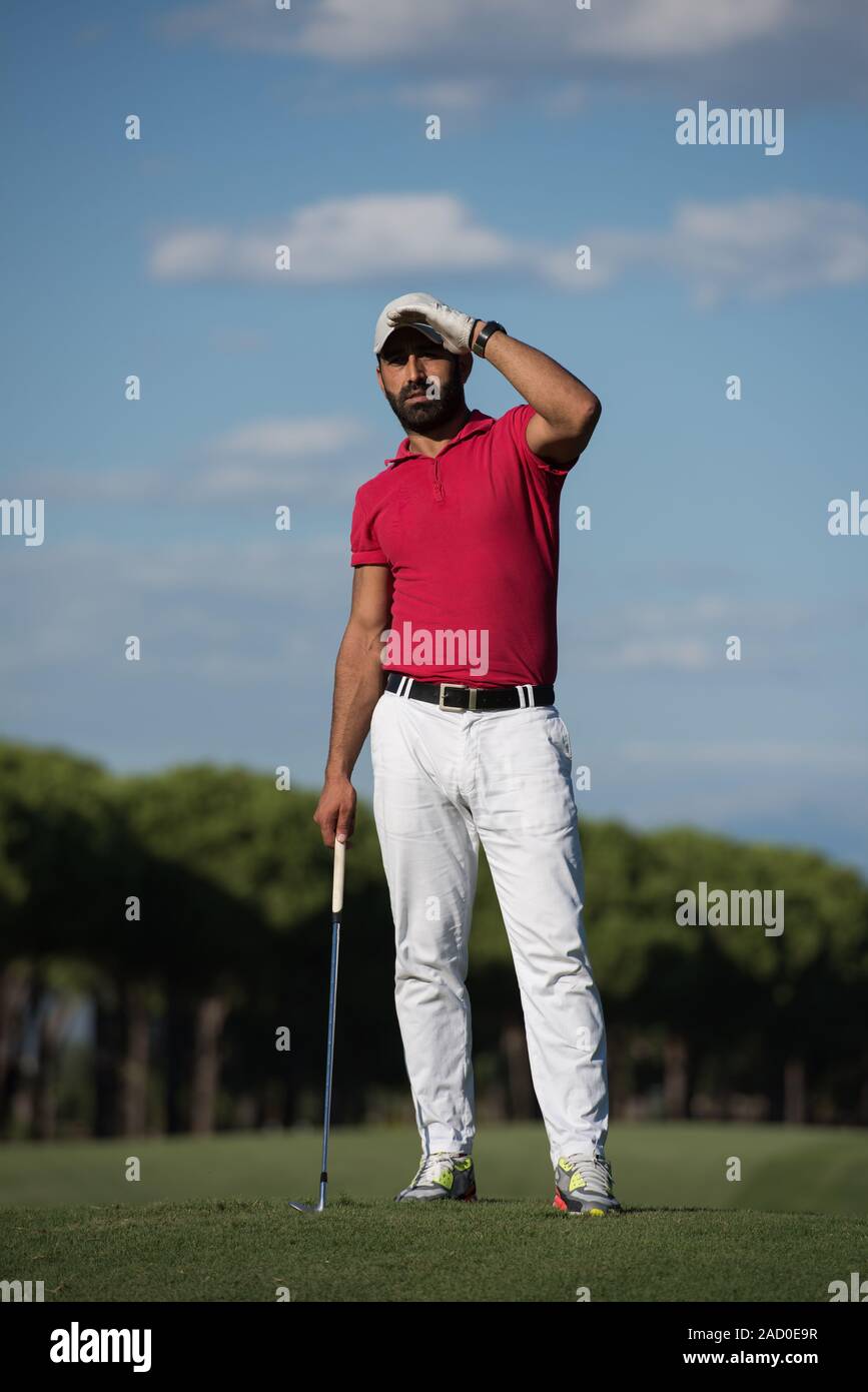 handsome middle eastern golf player portrait at course Stock Photo - Alamy