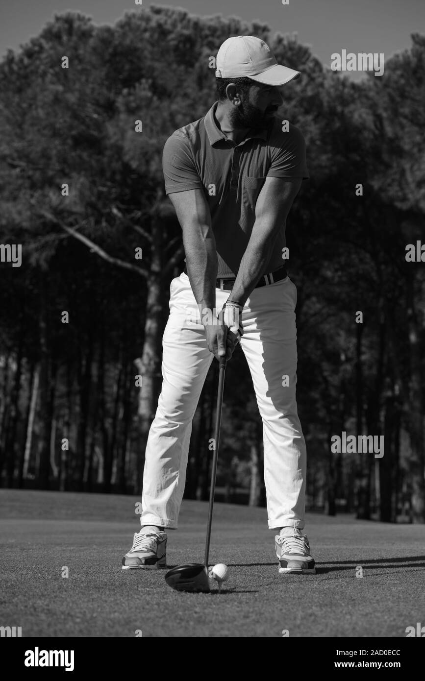 Golf iron shot Black and White Stock Photos & Images - Alamy