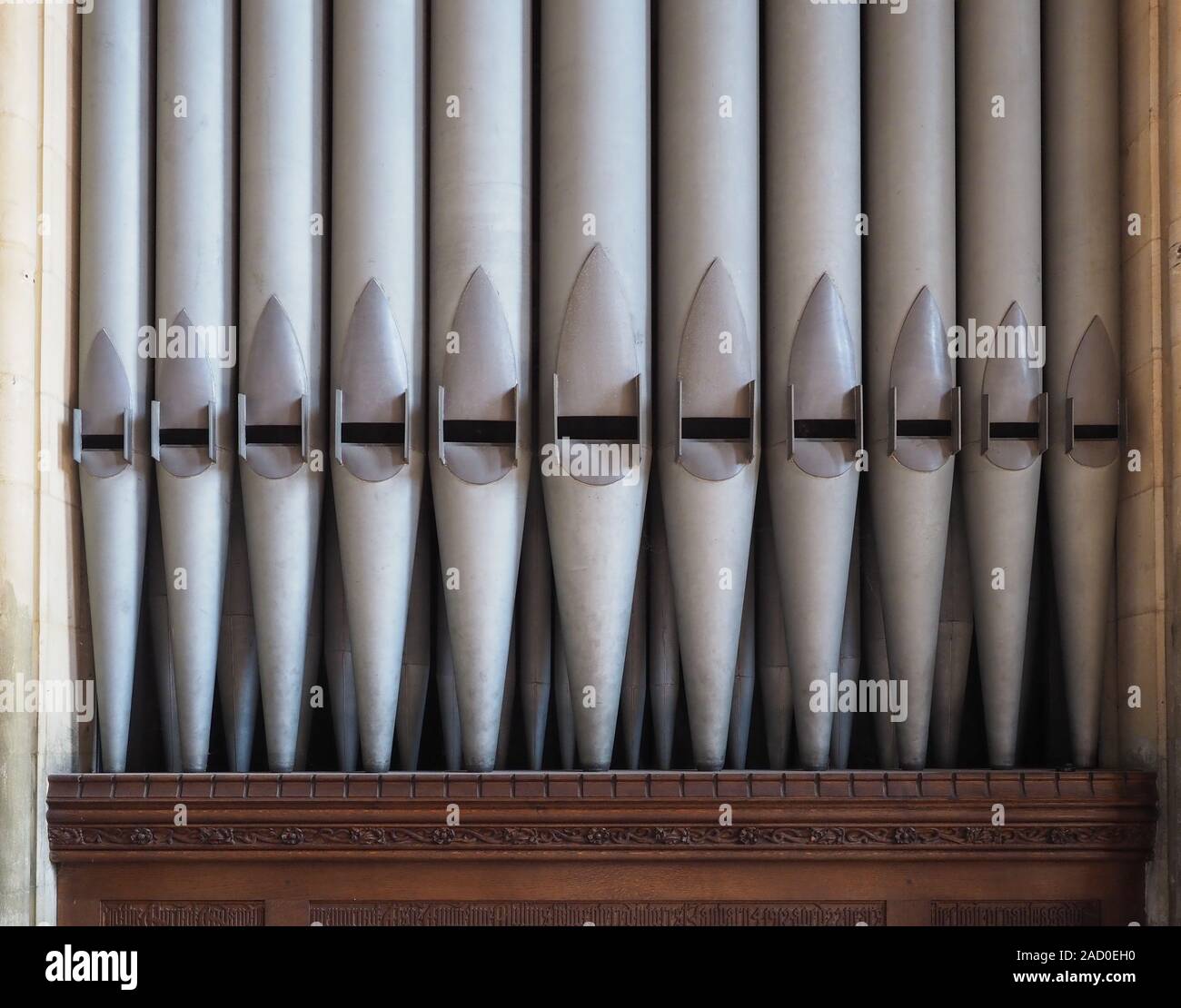 pipes of church pipe organ keyboard music instrument Stock Photo - Alamy