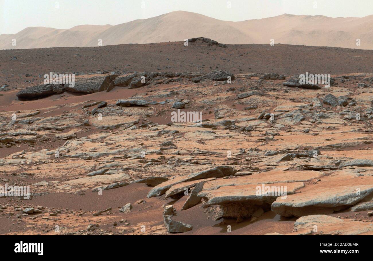 Erosion on Mars. Curiosity rover image. These are sedimentary rock ...