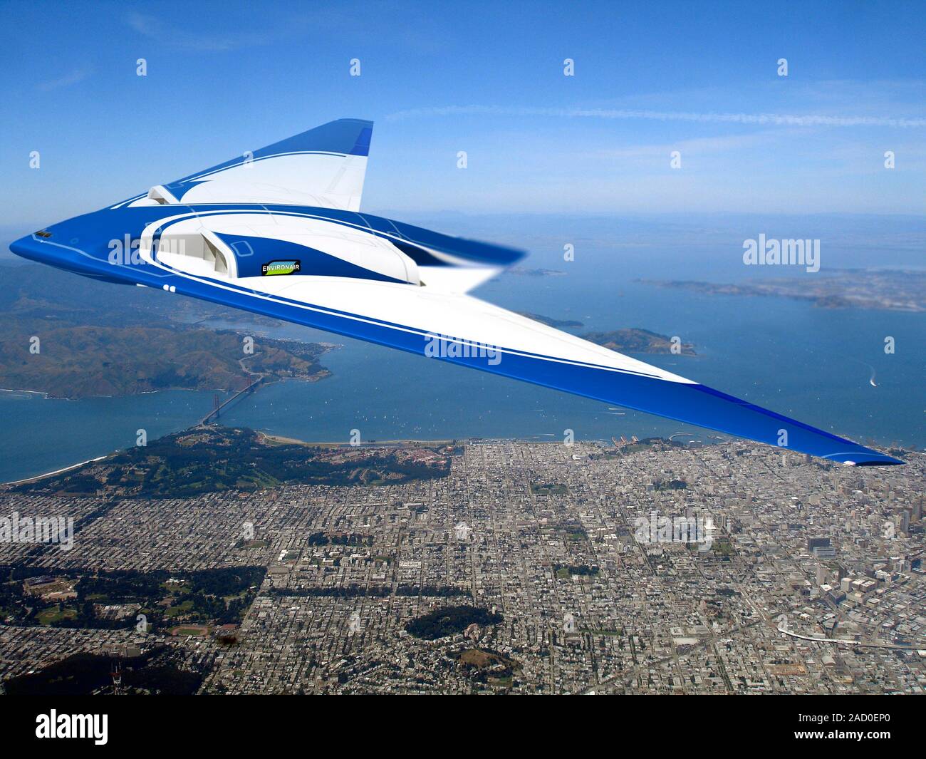 Future flying wing aircraft. Illustration of a design for a future ...