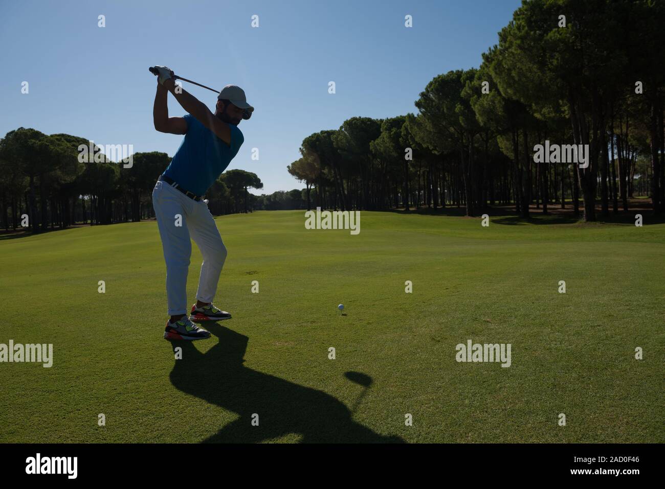 golf player hitting shot Stock Photo - Alamy