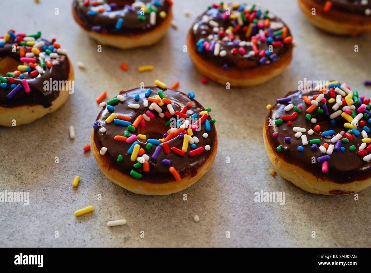 Homemade Mini chocolate Donuts/ Doughnuts Stock Photo - Alamy