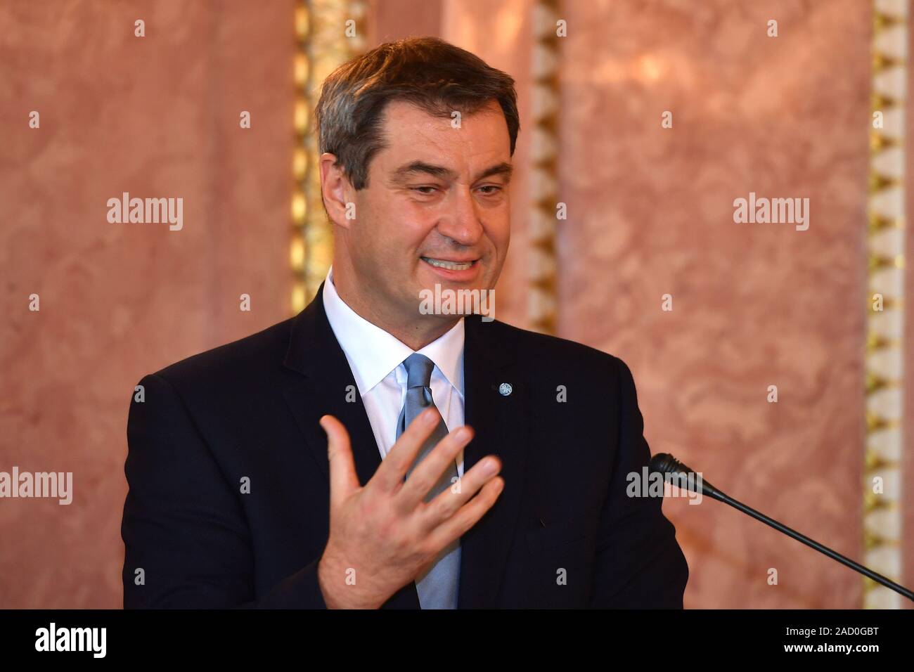 Markus SOEDER (Bavarian State Premier and CSU Chairman). gesture ...